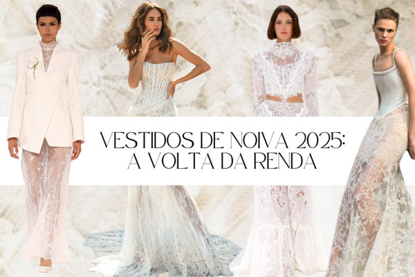 Tendência de vestidos de noiva 2025: a renda está de volta